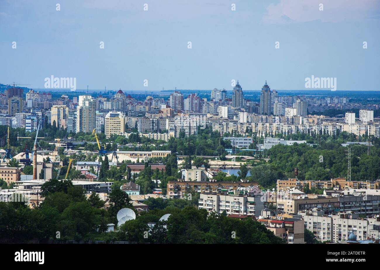 Beautiful view on Obolon Lypki district at Kiev, Ukraine Stock Photo ...