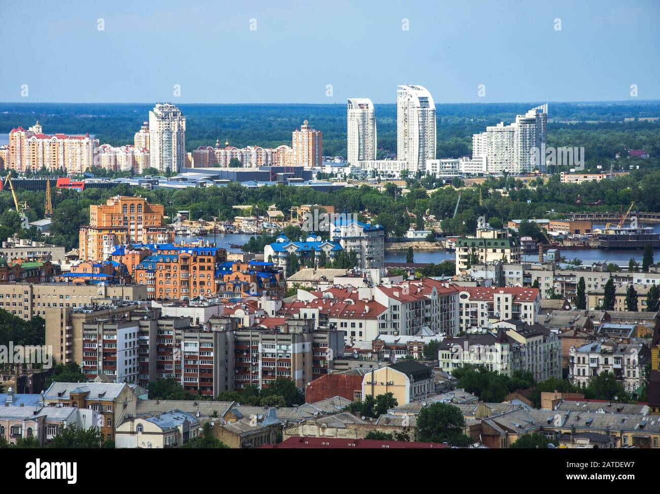 Beautiful view on Obolon Lypki district at Kiev, Ukraine Stock Photo ...
