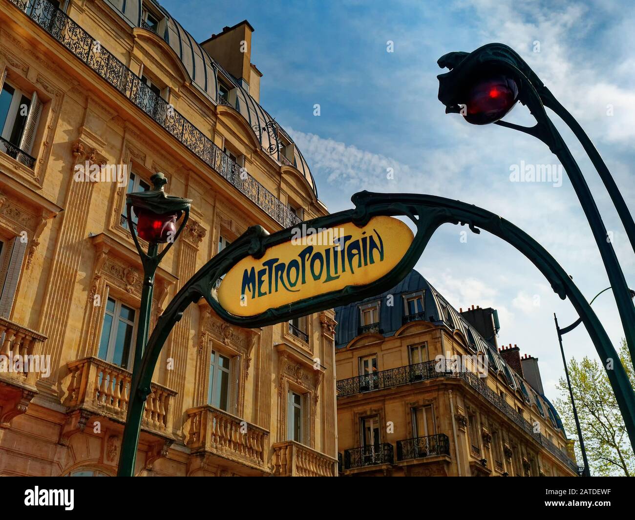 Ancient metropolitan sign in Paris France Stock Photo - Alamy
