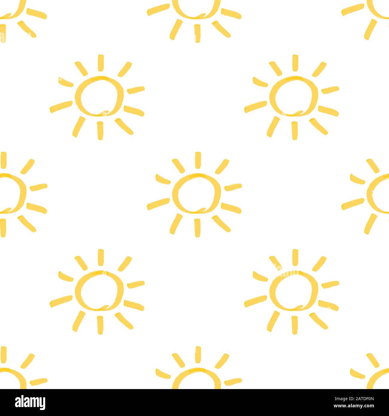 Seamless pattern with sun hand drawn by marker. Sunny repeating texture ...
