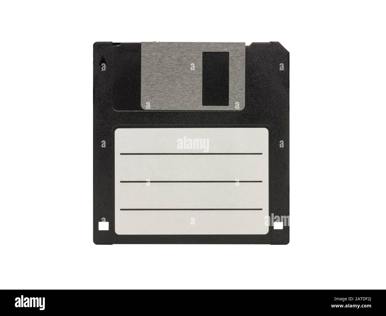 Vintage floppy disk front view blank label isolated on white Stock ...