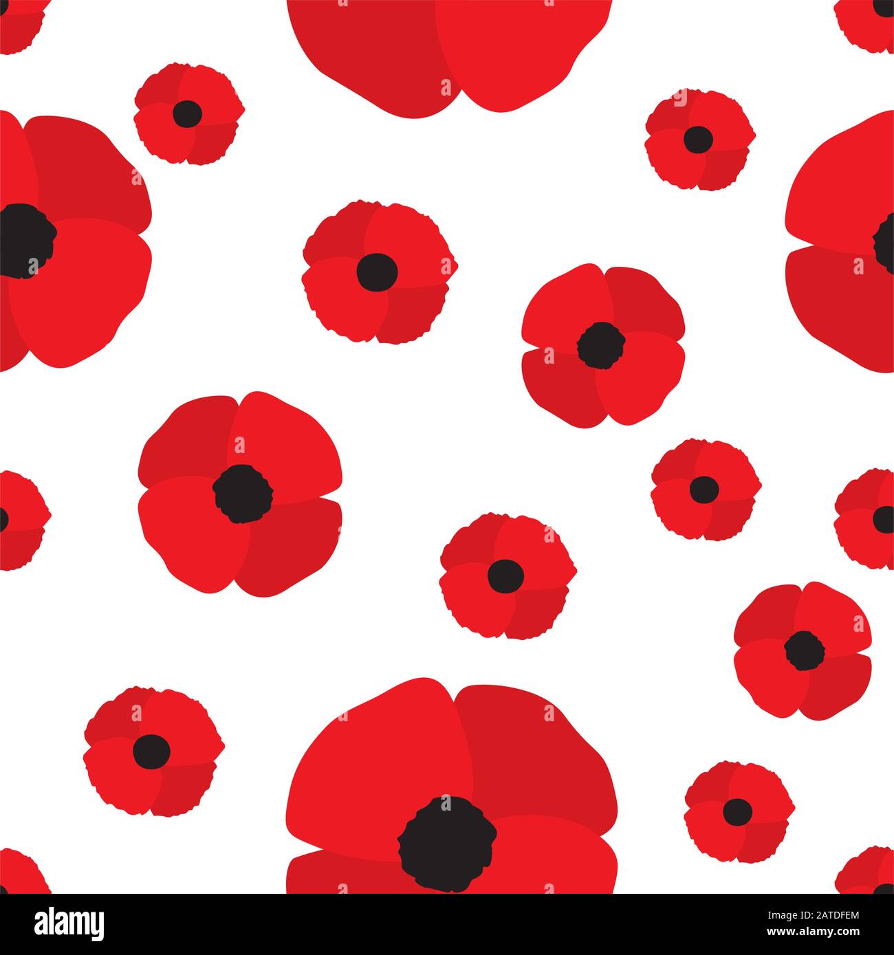 Red poppy seamless pattern. Repeating texture with flowers. Simple ...