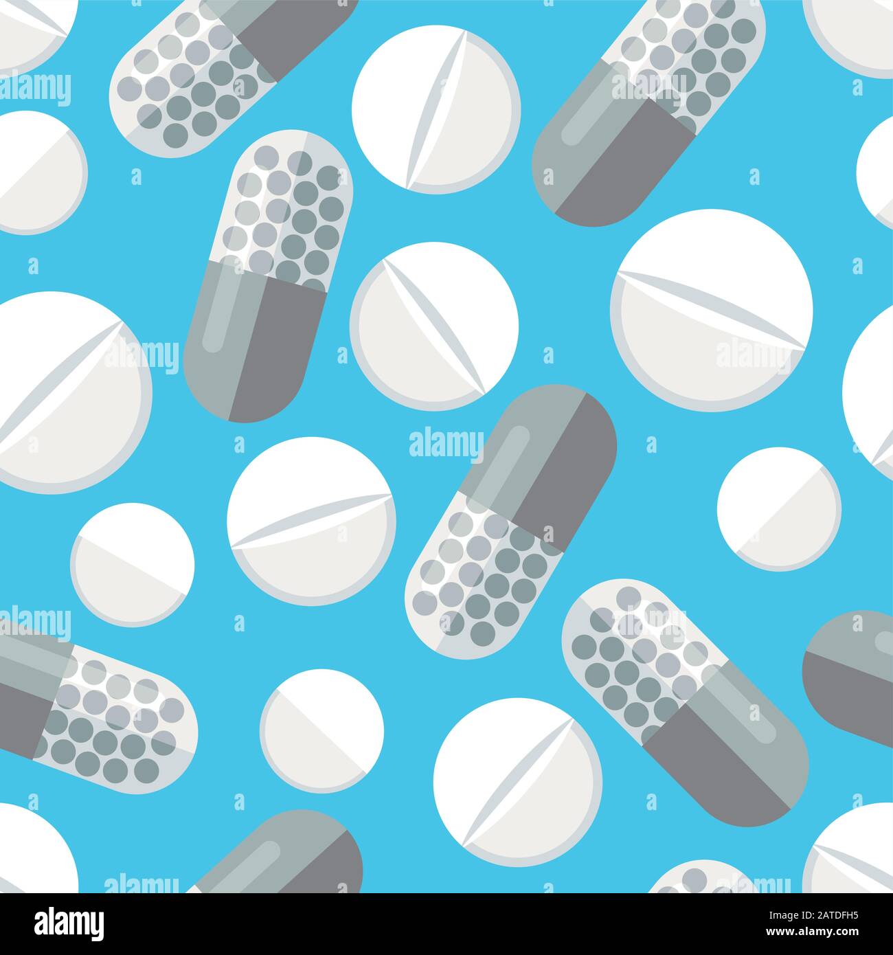 Pharmacology seamless pattern. Medical pills continuous wrapping ...