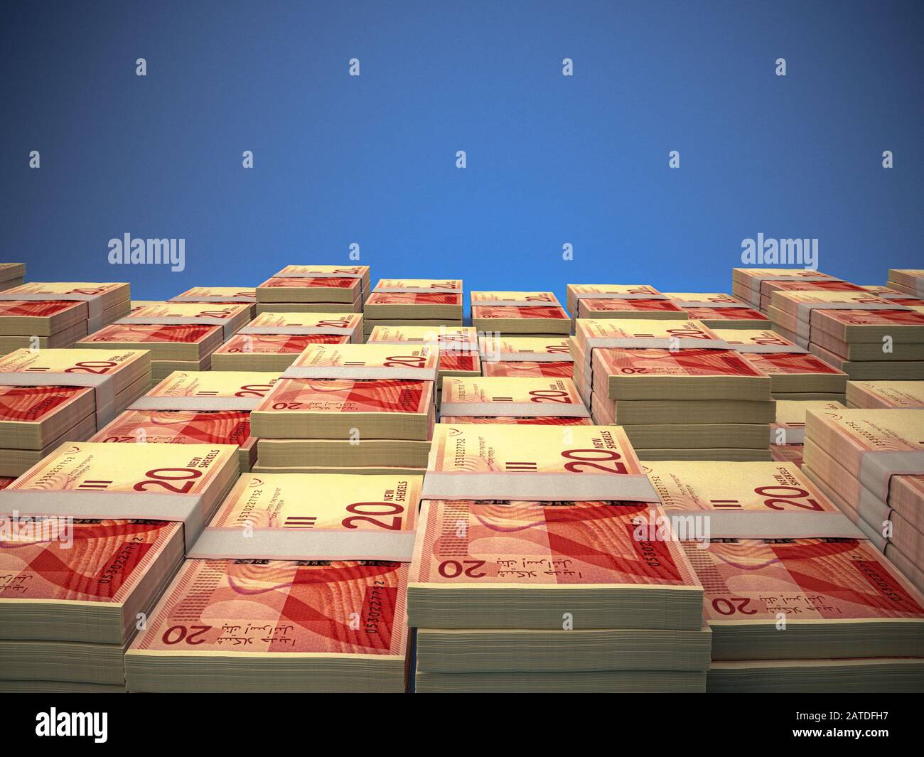 ILS. Israeli new shekels. The money of Israel. Business background ...