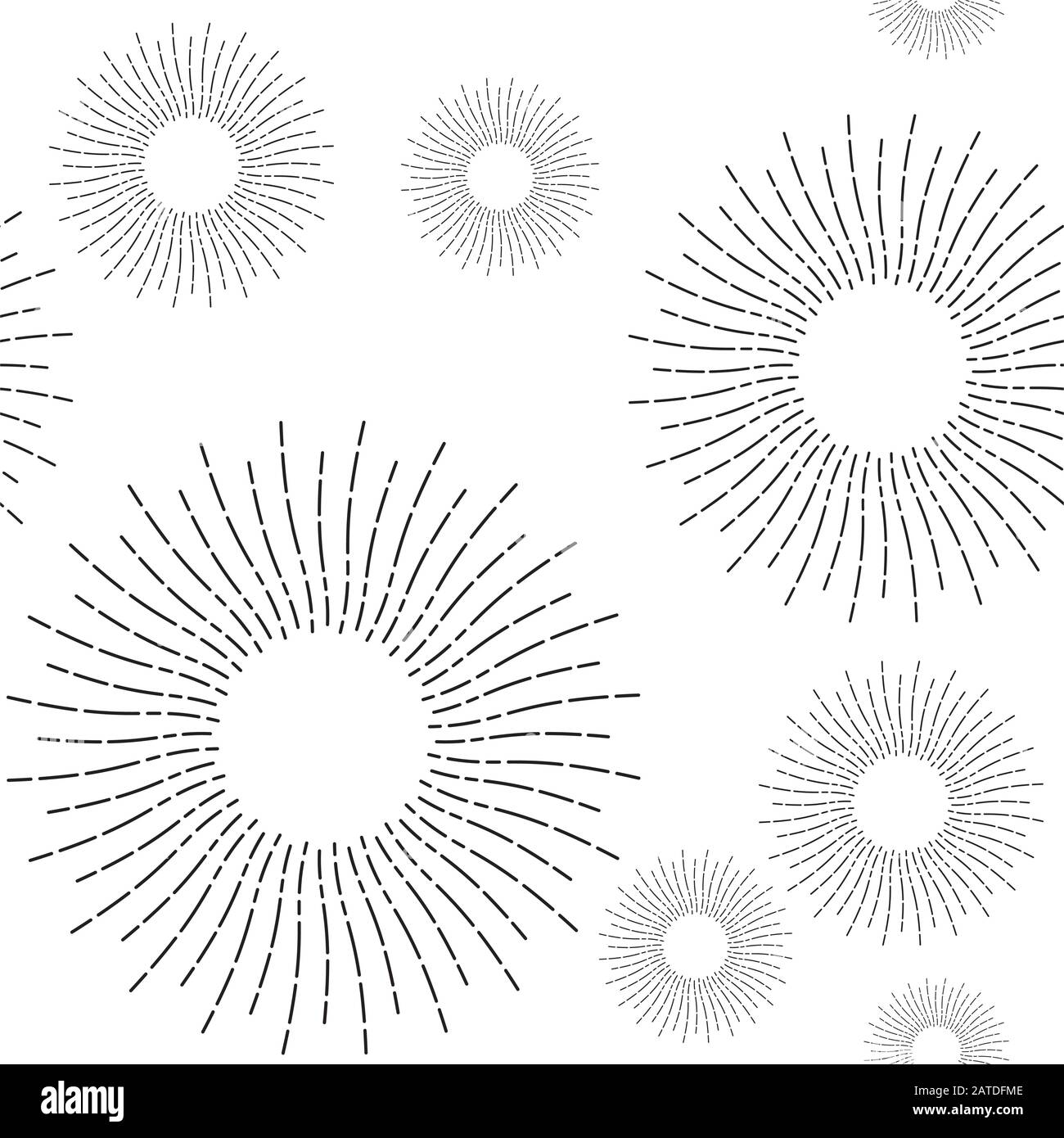 Vector seamless black white radial Cut Out Stock Images & Pictures - Alamy