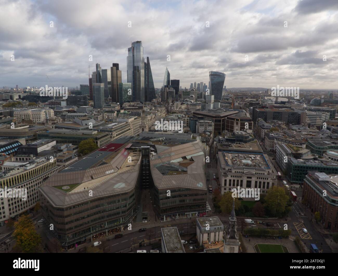 London Cityscape on a cloudy day with modern and old buildings Stock ...