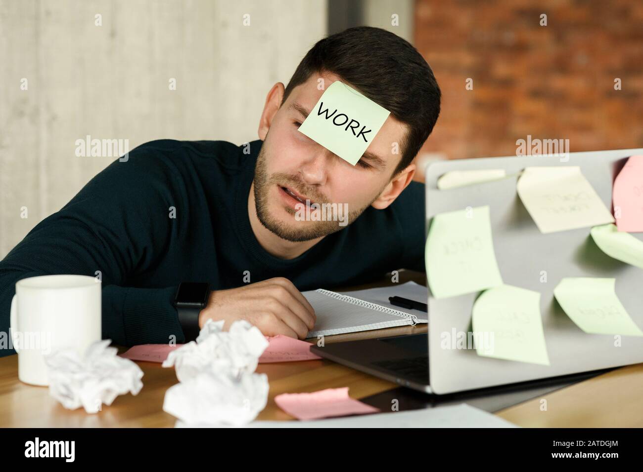 Sleeping at work office hi-res stock photography and images - Alamy