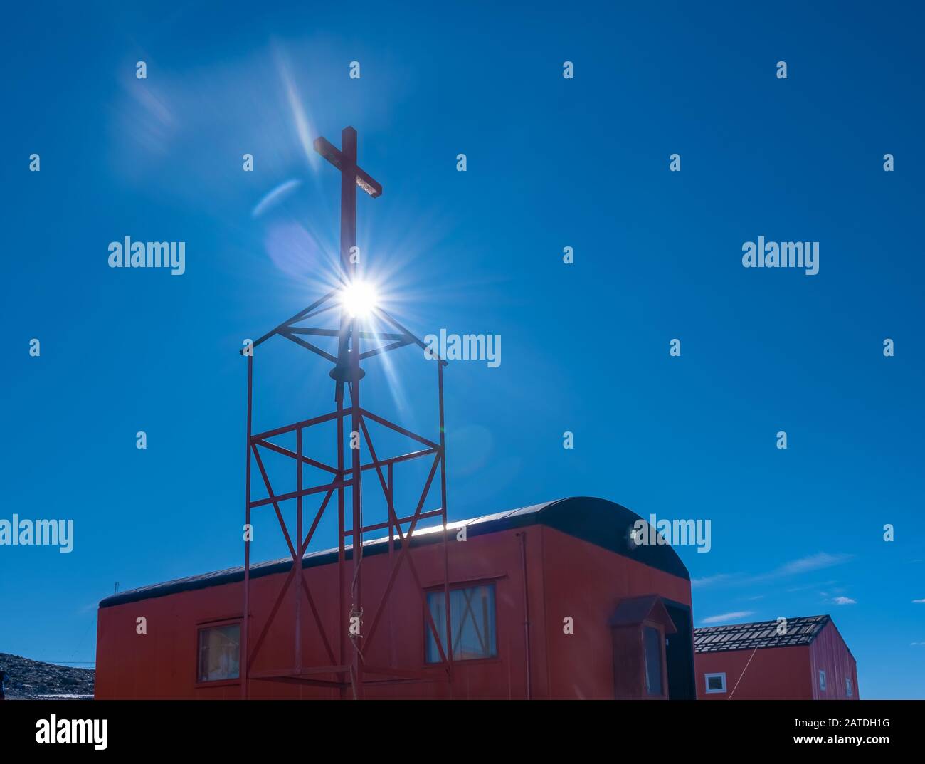 The church of Esperanza base, a permanent Argentine research station on ...