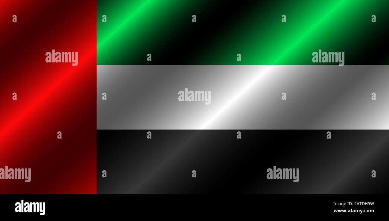 Banner with flag of United Arab Emirates with folds. Illustration with ...