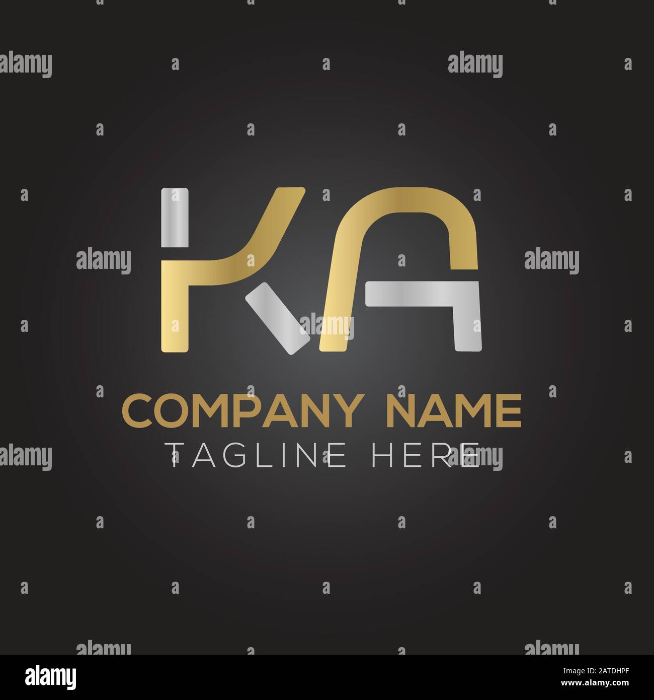 Initial Letter KA Logo Design vector Template. Abstract Letter KA Linked Logo Design Stock ...