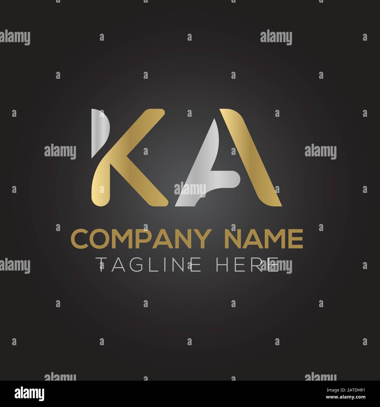 Initial Letter KA Logo Design vector Template. Abstract Letter KA Linked Logo Design Stock ...