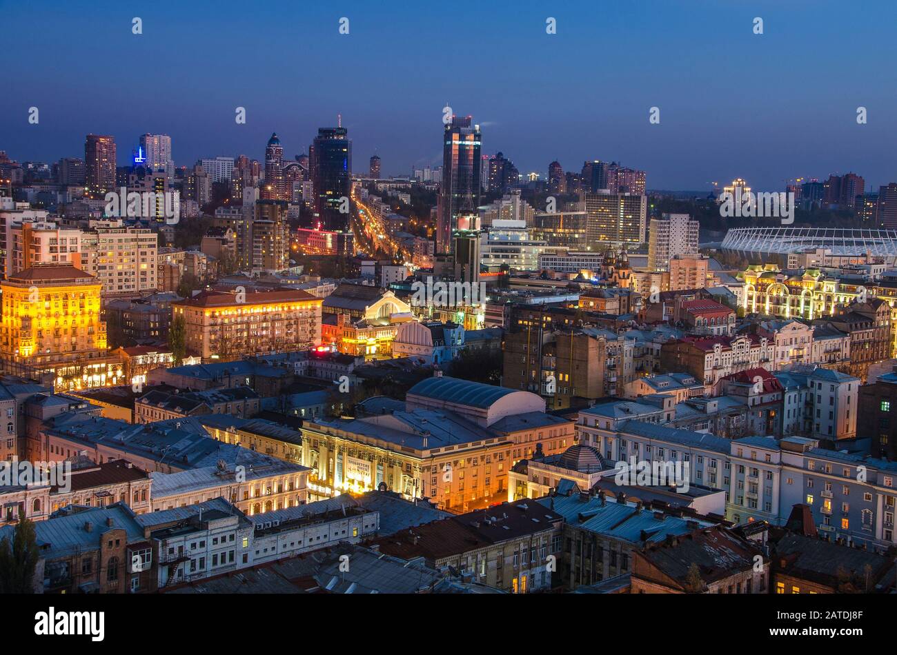 Night Kiev city view, panorama of historical center of Kiev, Ukraine Stock Photo - Alamy