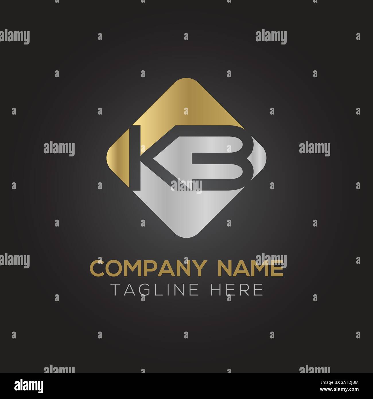 Initial ALphabet KB Logo Design vector Template. Abstract Letter KB ...