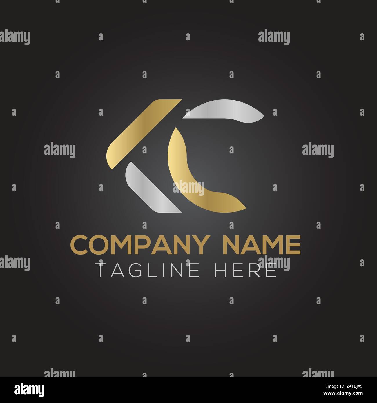 Initial ALphabet KC Logo Design vector Template. Abstract Letter KC ...
