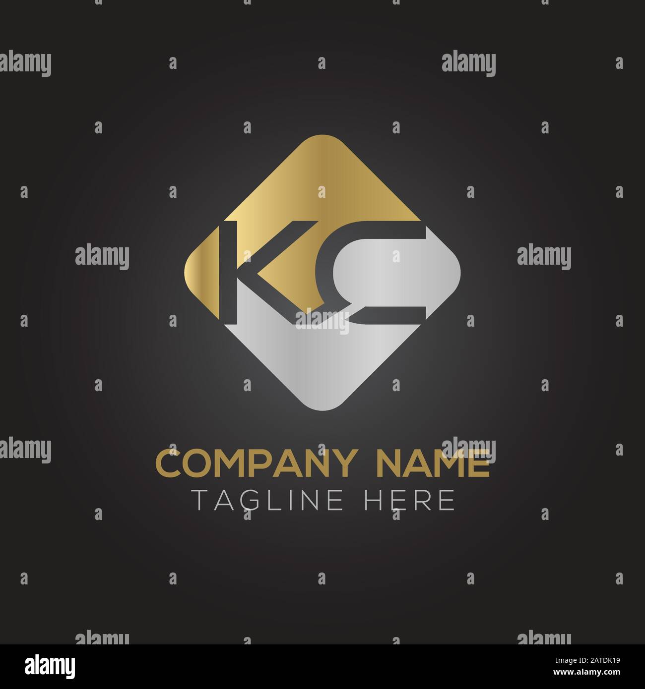 Initial ALphabet KC Logo Design vector Template. Abstract Letter KC ...