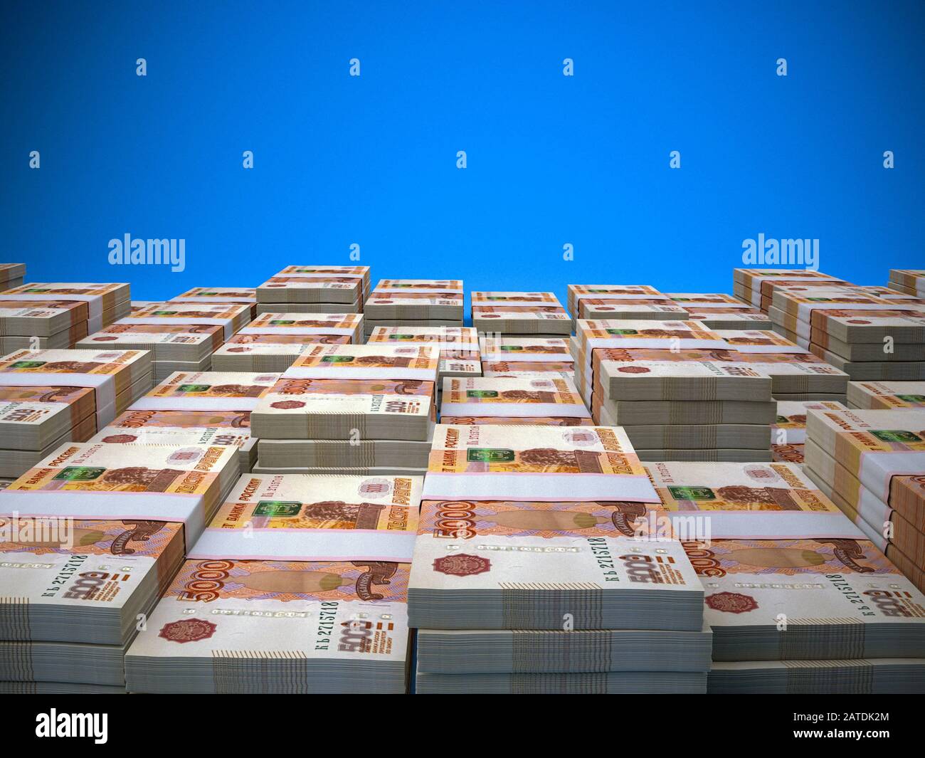 Russian currency. Russian Federation Ruble. Finance background. Closeup ...