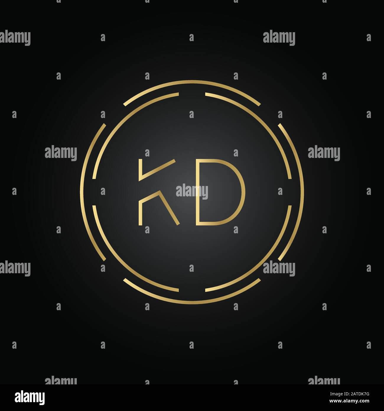 Initial ALphabet KD Logo Design vector Template. Abstract Letter KD ...