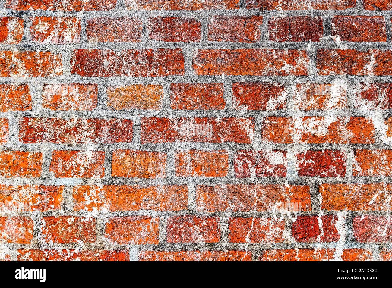 Detailed close up view on aged and weathered brick walls at ruins and historical buildings Stock ...