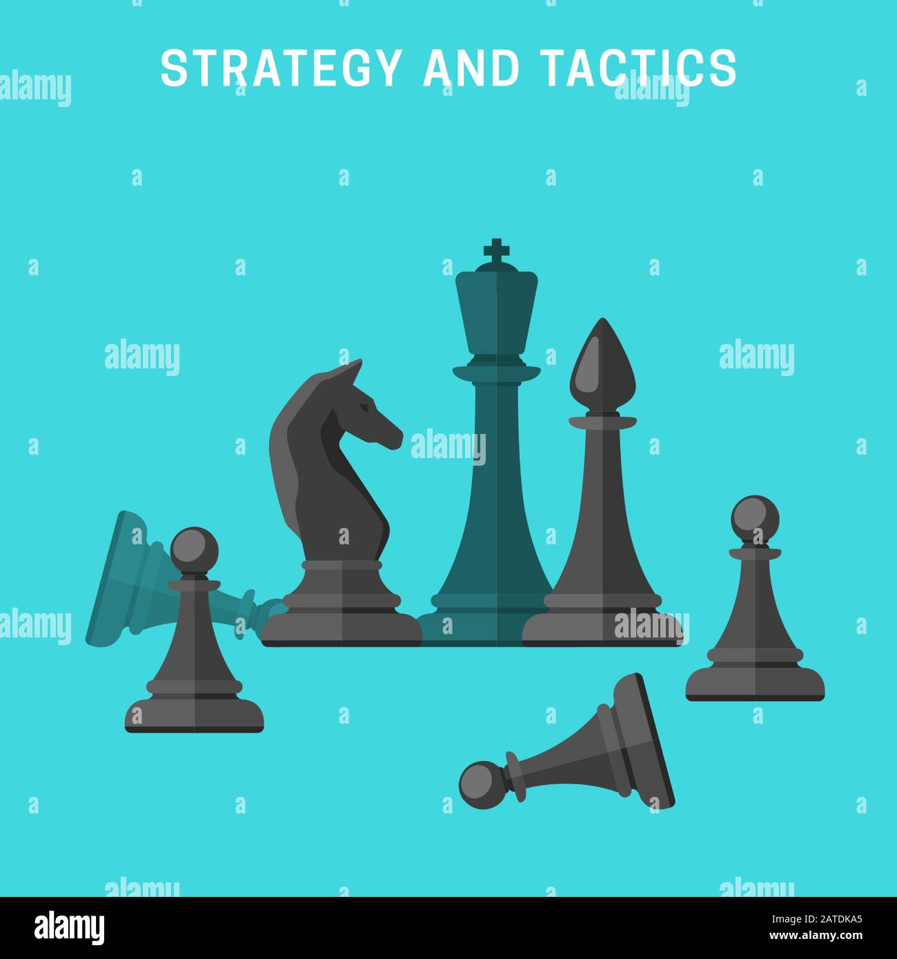 Black chess pieces Stock Vector Images - Alamy