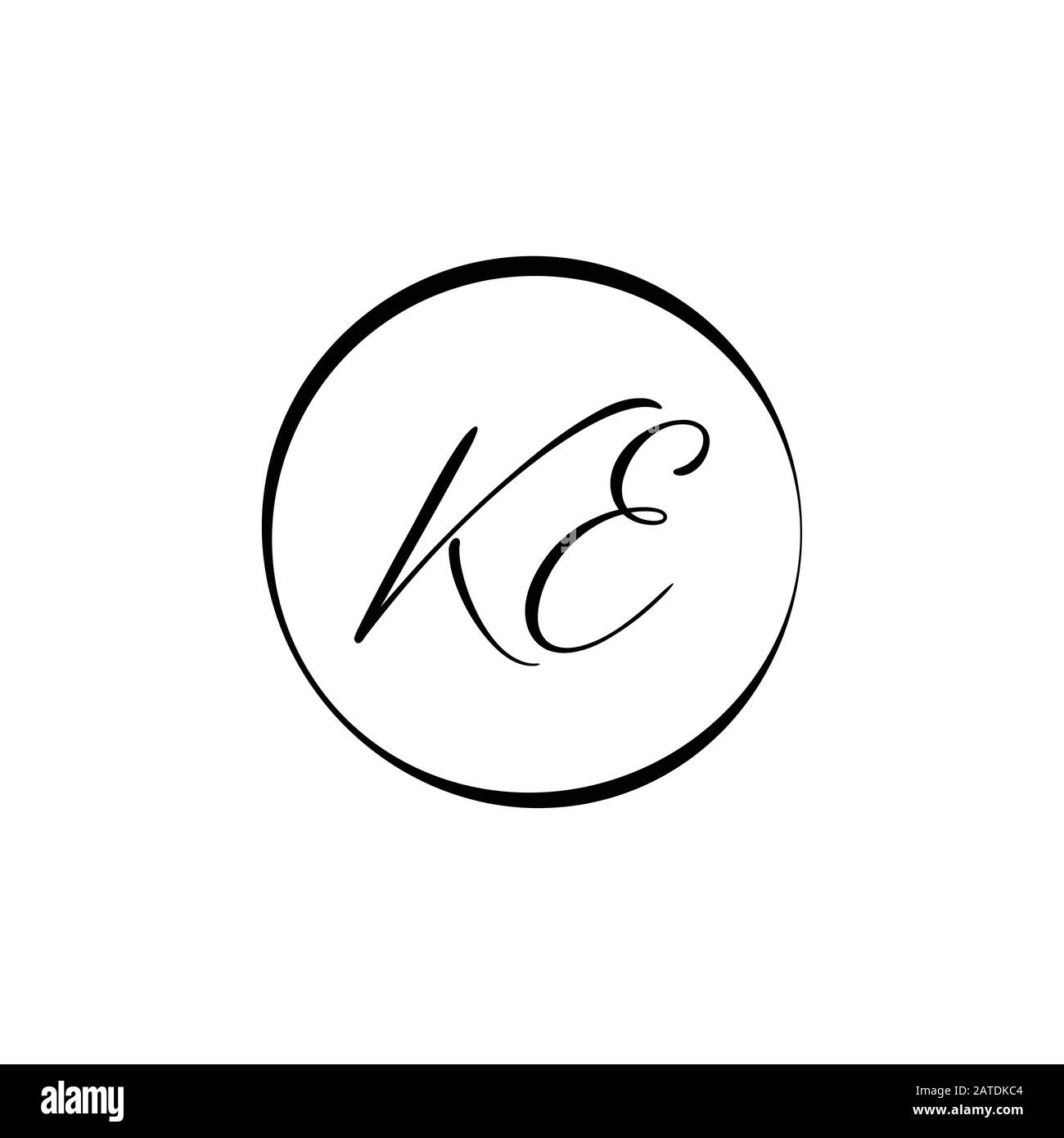 Initial ALphabet KE Logo Design vector Template. Abstract Letter KE ...