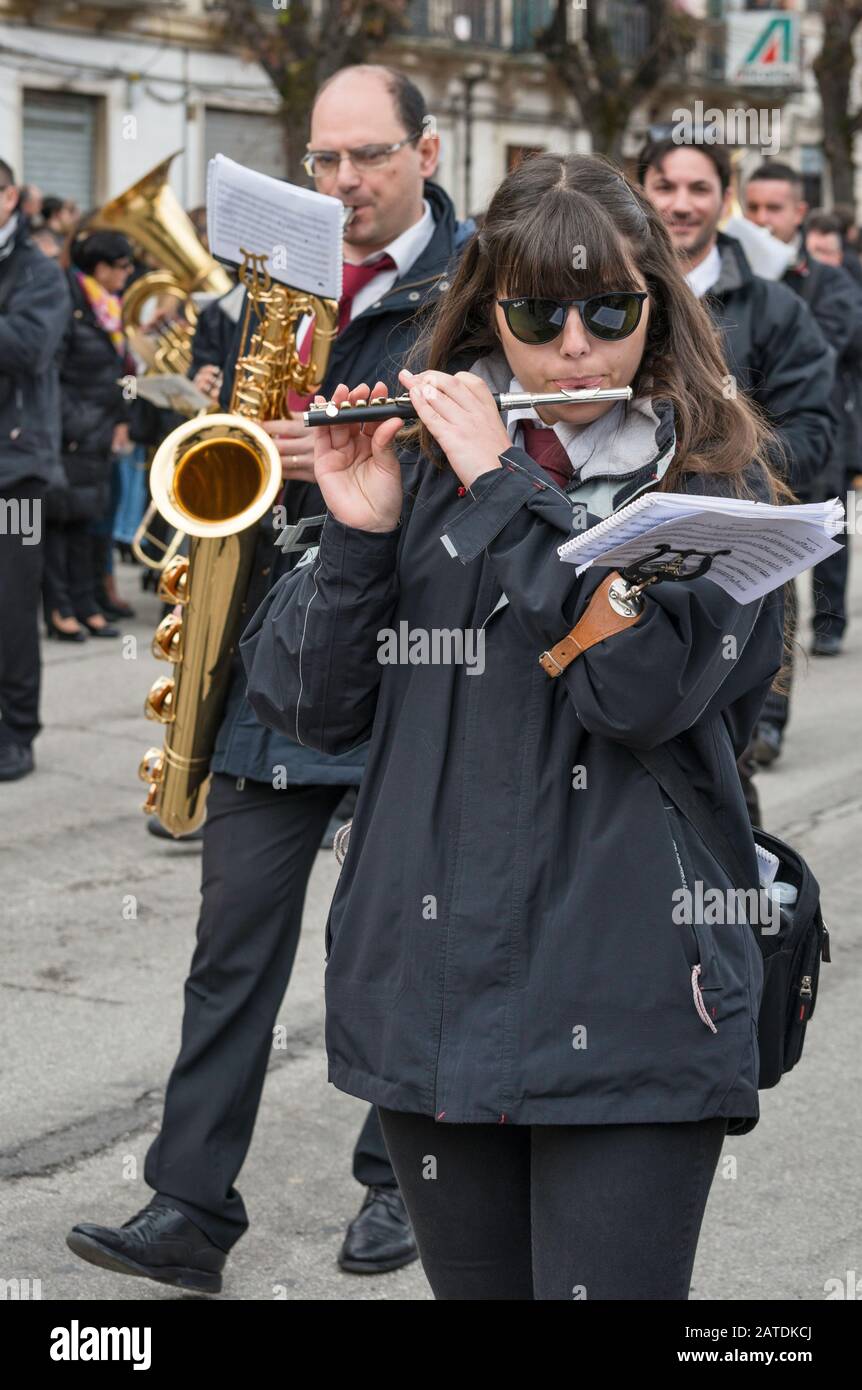 Marching orchestra members at Madonna che Scappa celebration on Easter ...