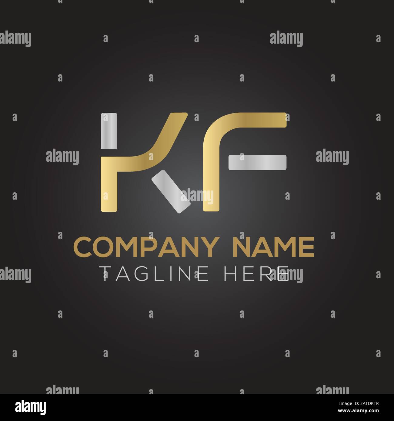 Initial ALphabet KF Logo Design vector Template. Abstract Letter KF Linked Logo Stock Vector ...