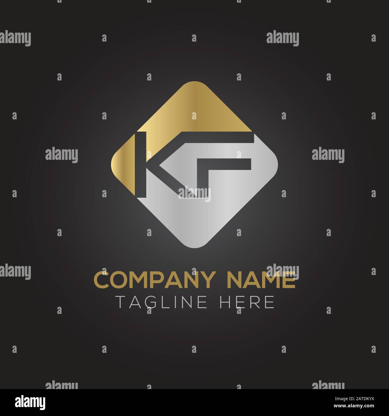 Initial ALphabet KF Logo Design vector Template. Abstract Letter KF ...