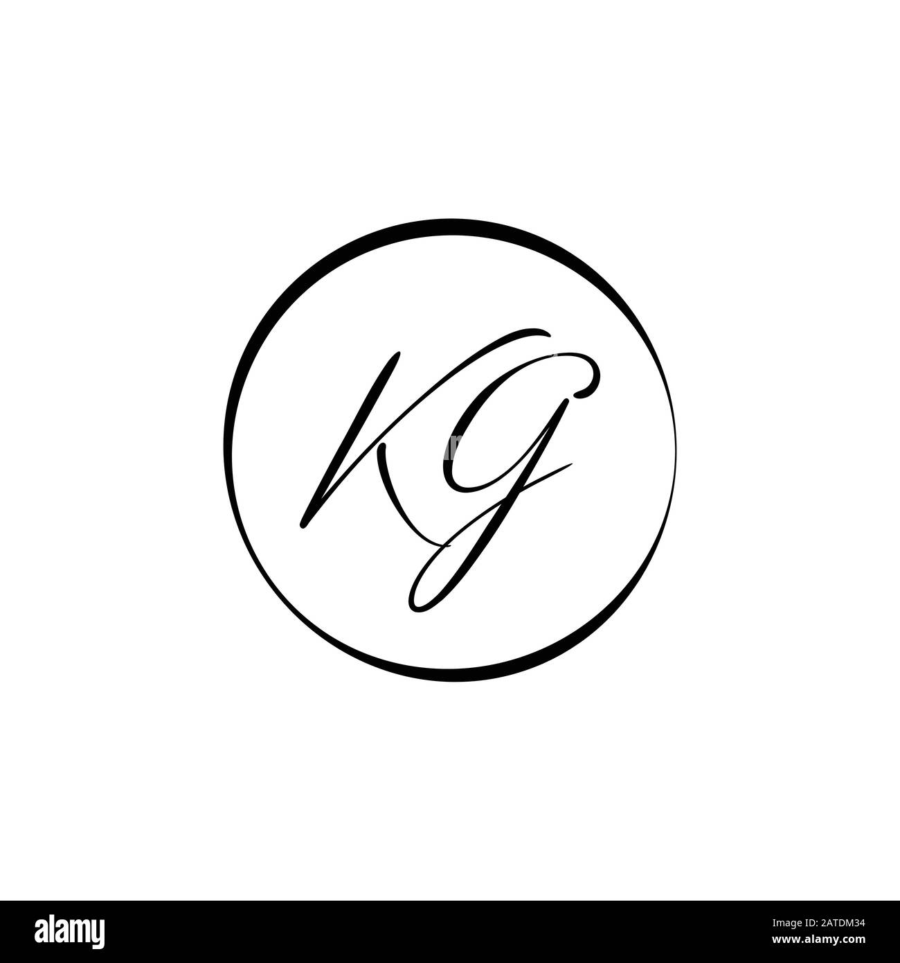 Initial ALphabet KG Logo Design vector Template. Abstract Letter KG ...