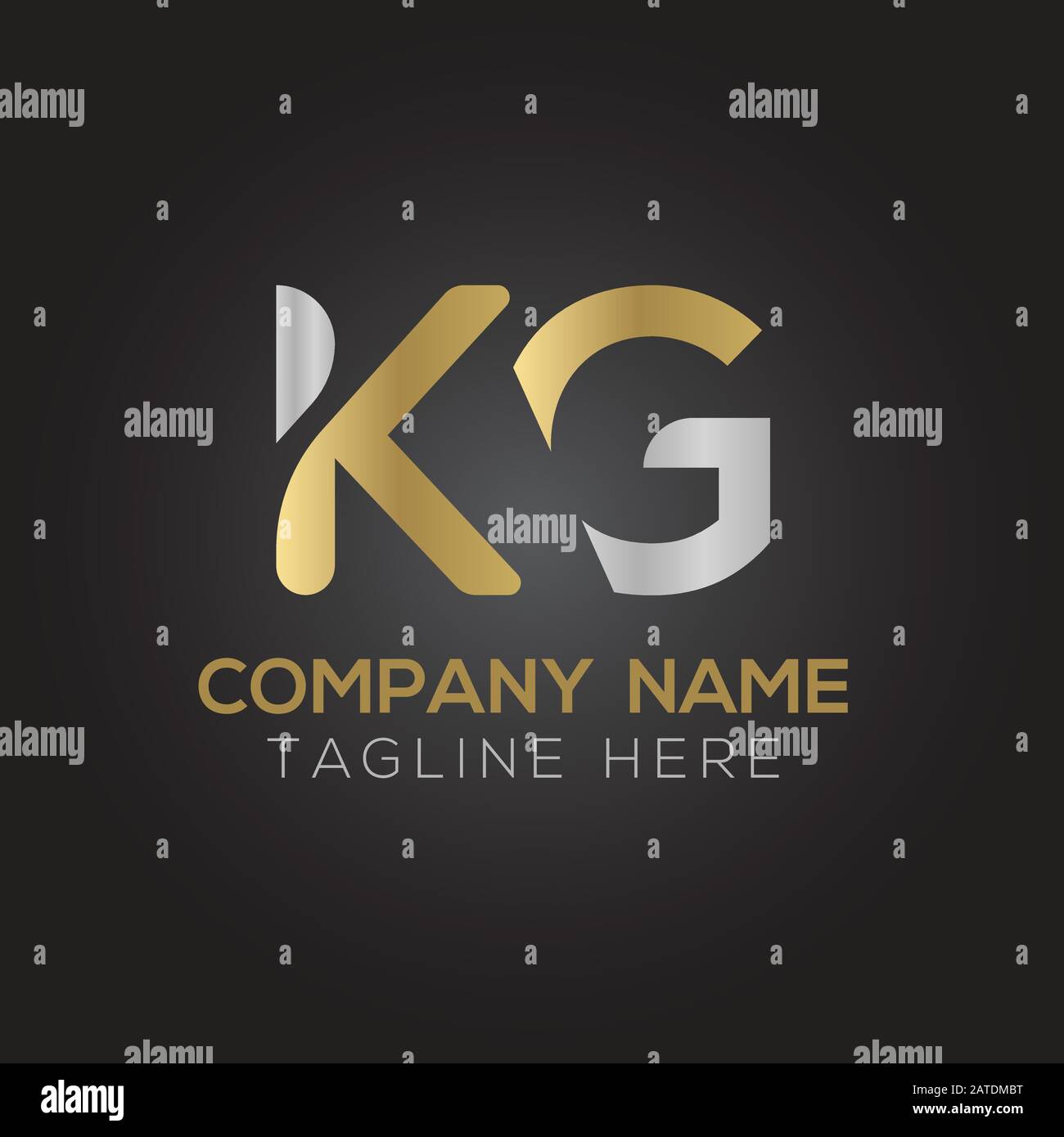 Initial ALphabet KG Logo Design vector Template. Abstract Letter KG ...
