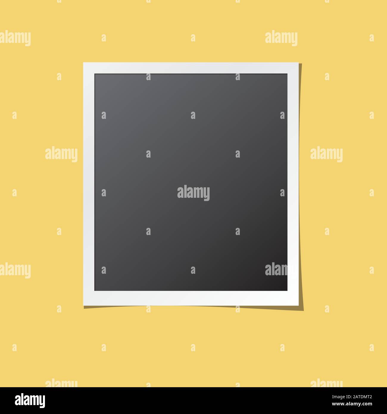 White paper photo frame isolated mock up. Realistic photograph with ...