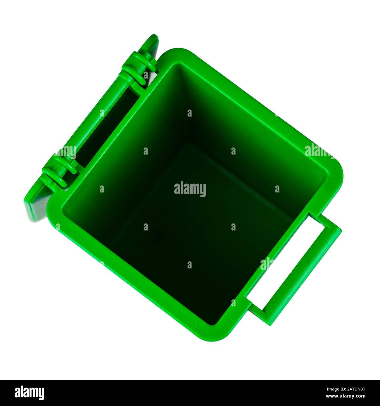 open blue trash bin isolated on a white background. file contains ...