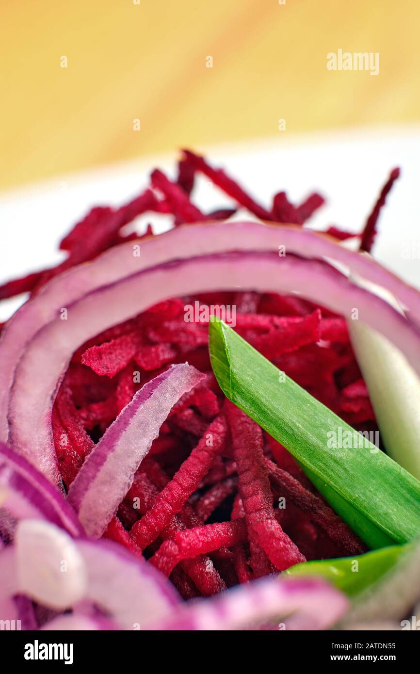 Macro photo of beetroot, pickled cabbage and mushrooms Stock Photo - Alamy
