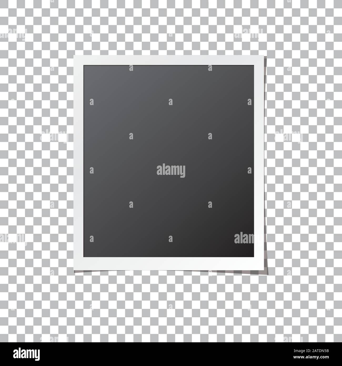 White paper photo frame isolated mock up. Realistic photograph with ...