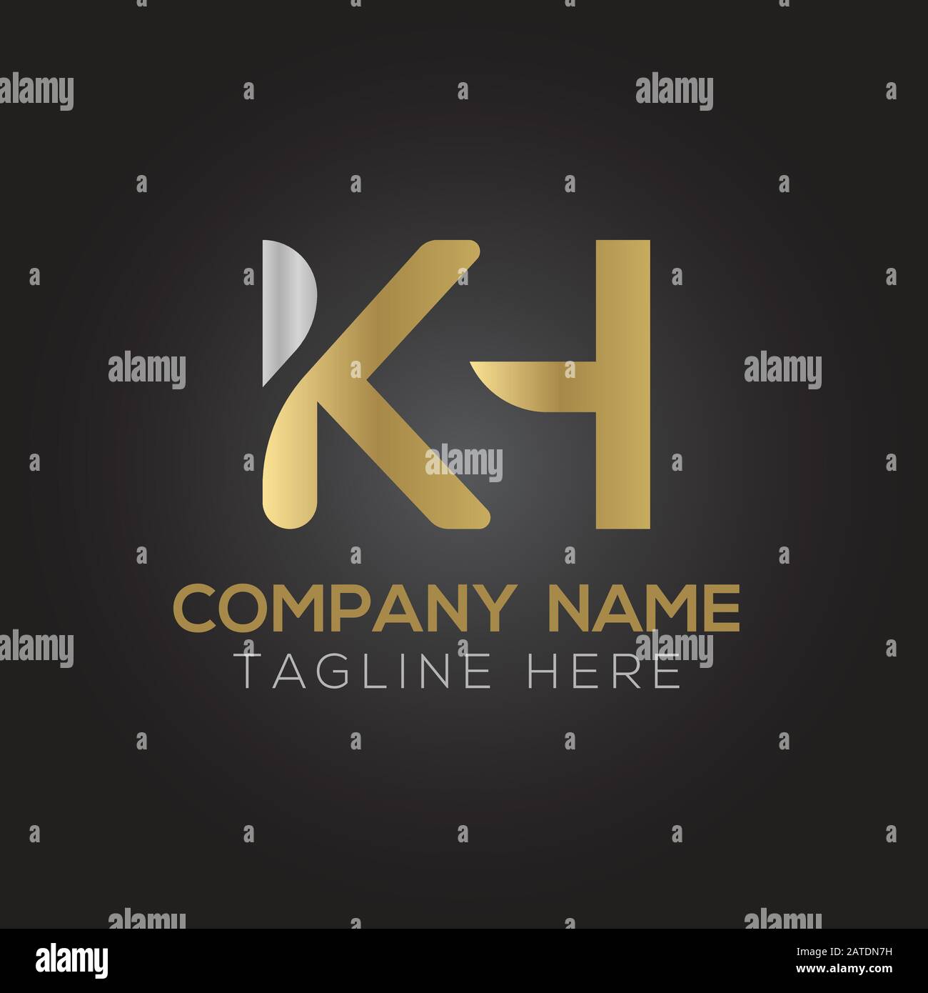 Initial ALphabet KH Logo Design vector Template. Abstract Letter KH Linked Logo Stock Vector ...