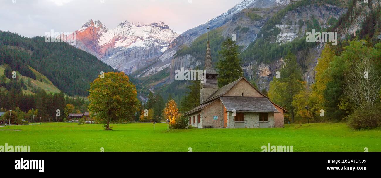 St. Mary Church, Kandersteg, Canton of Bern, Switzerland, Europe ...
