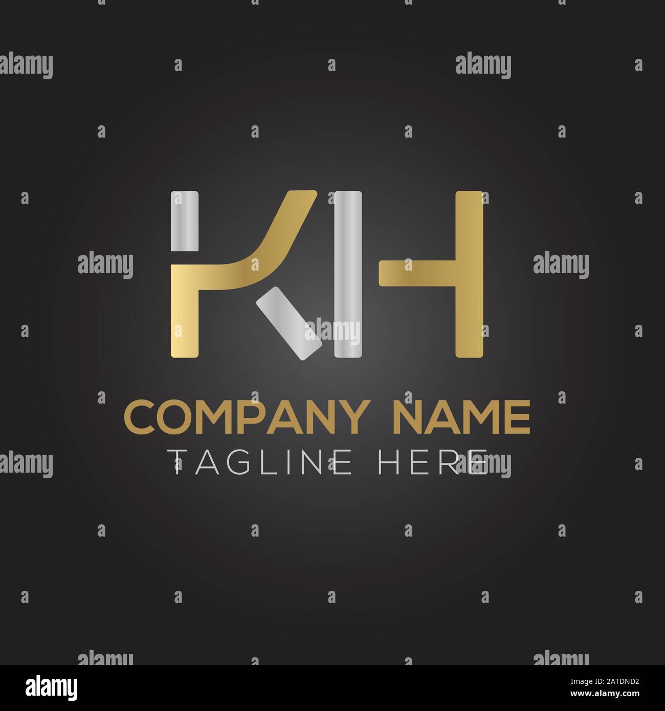 Initial ALphabet KH Logo Design vector Template. Abstract Letter KH Linked Logo Stock Vector ...