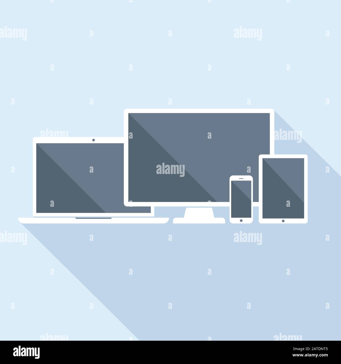 Tablet, laptop, smartphone and desktop computer icons. Set of device ...