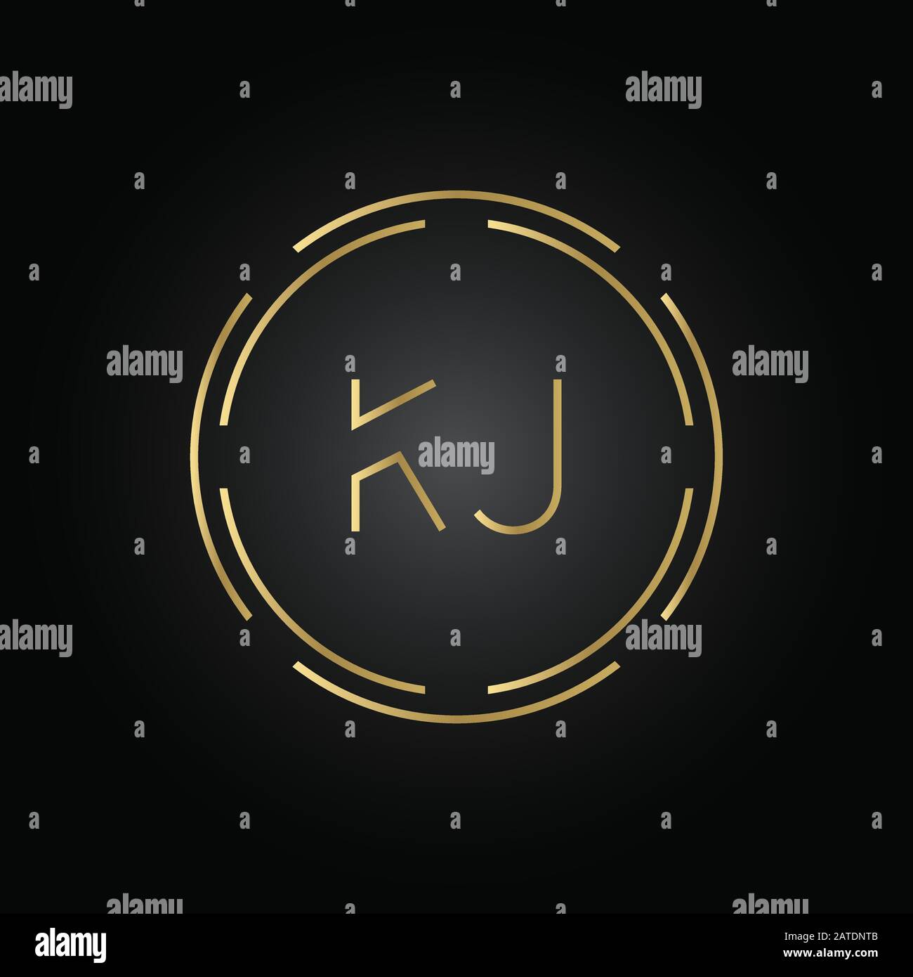 Initial ALphabet KJ Logo Design vector Template. Abstract Letter KJ ...