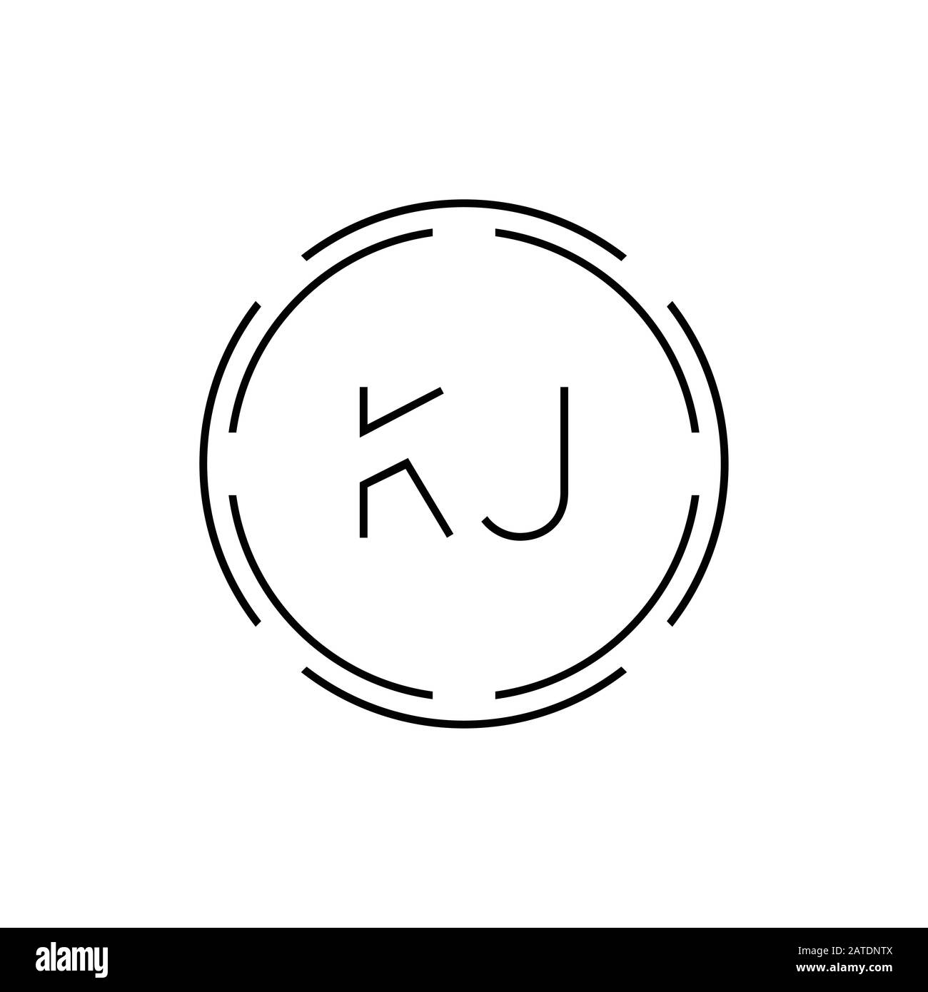 Initial ALphabet KJ Logo Design vector Template. Abstract Letter KJ ...