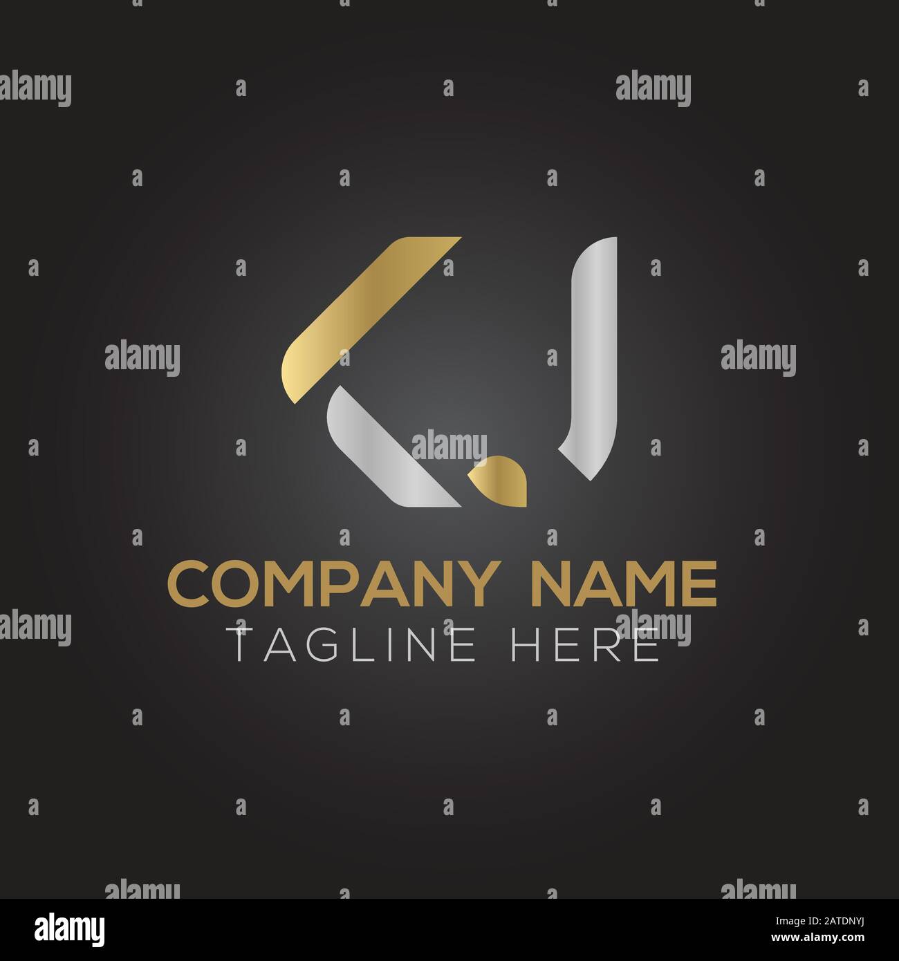 Initial ALphabet KJ Logo Design vector Template. Abstract Letter KJ ...