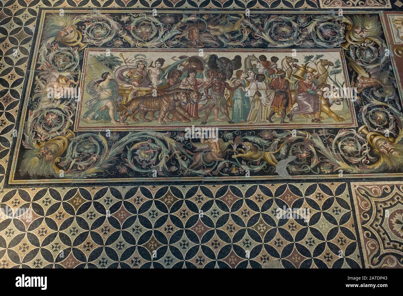 The Triumph of Dionysus mosaic on the ground floor of the Setif Museum ...