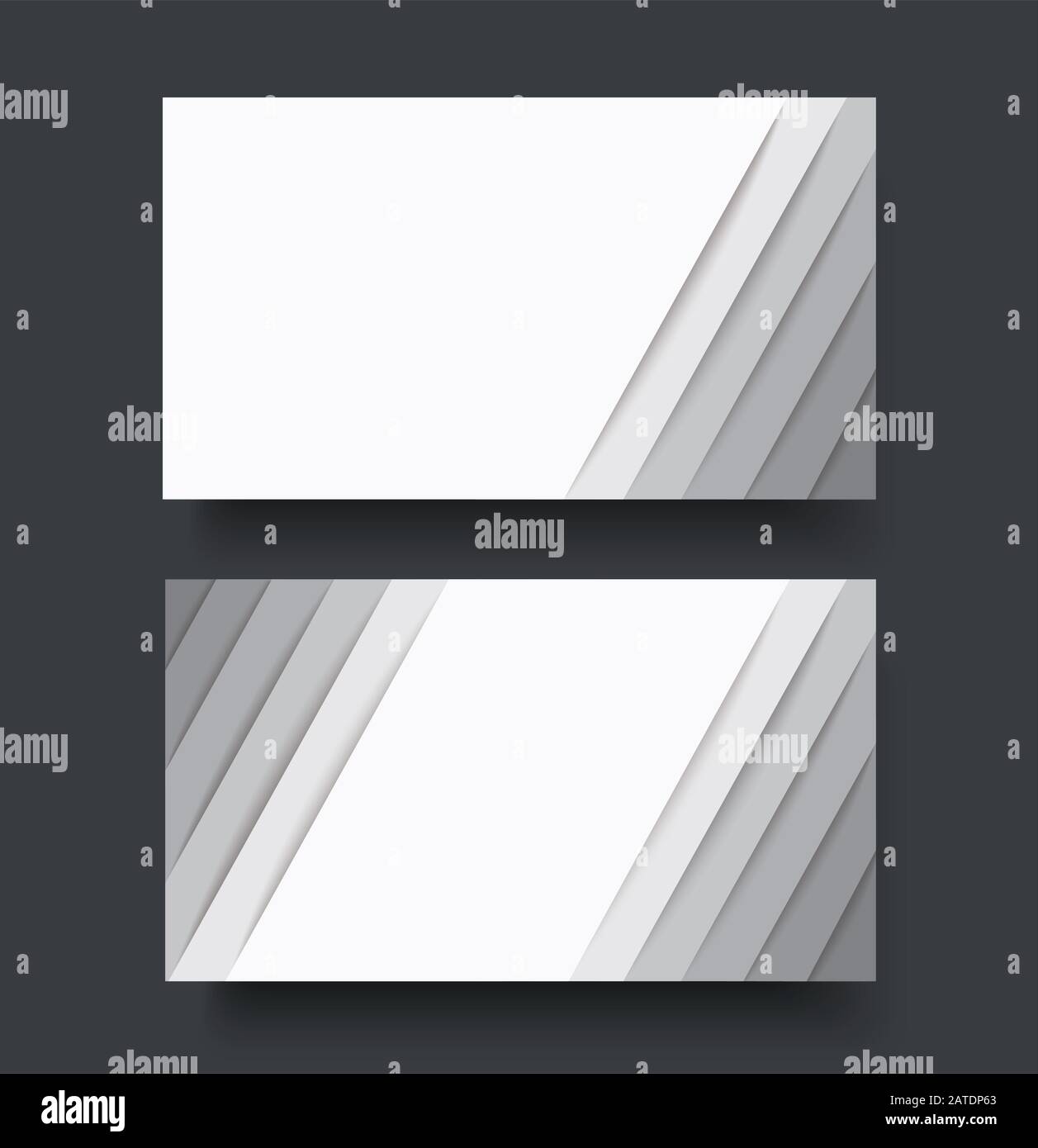 modern white lines double sided business card template Stock Photo - Alamy