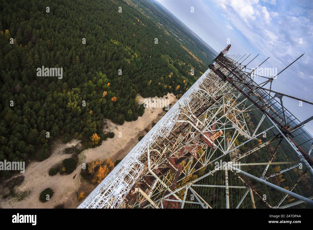 View from the top of abandoned Duga radar system in Chernobyl Exclusion ...