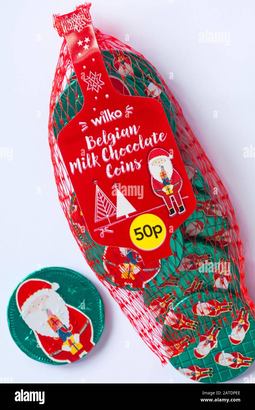 Wilko belgian milk chocolate coins hi-res stock photography and images ...