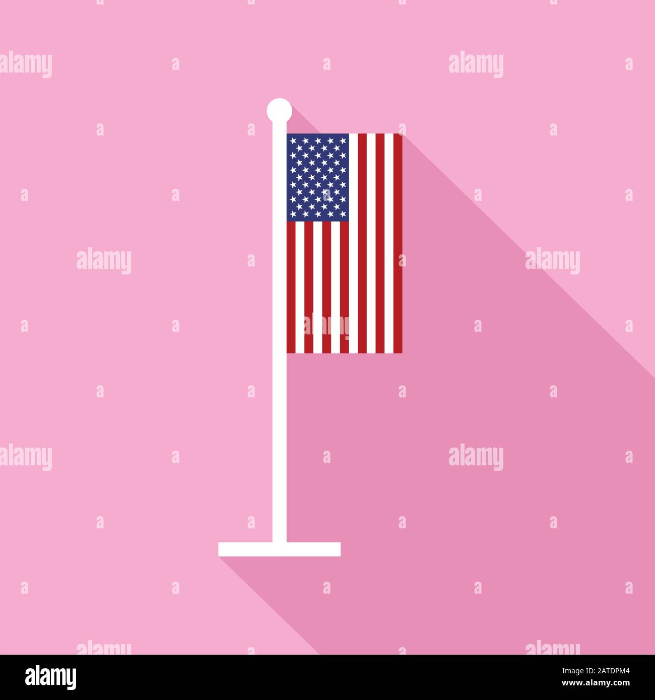 USA National Flag On Flagstaff Vector Flat Icon Vector Icon Of usa-national-flag-on-flagstaff-vector-flat-icon-vector-icon-of