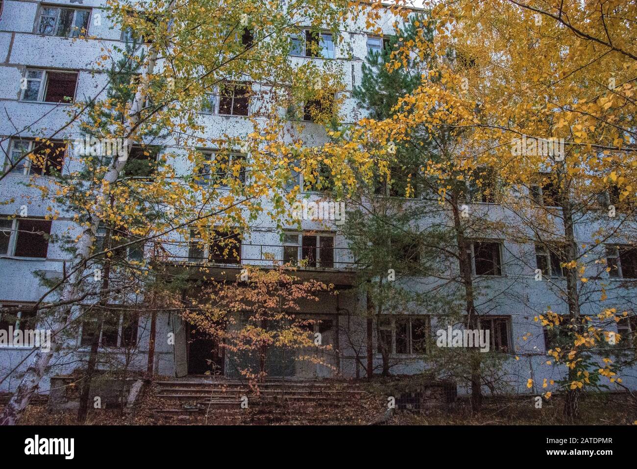 Pripyat, Ukraine view of abandoned Pripyat city in Chernobyl Exclusion ...