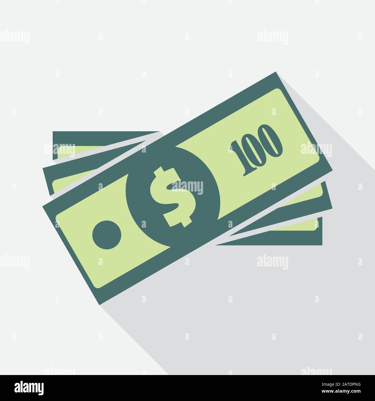 Dollar banknotes stack. Flat icon. American currency note symbol. One ...