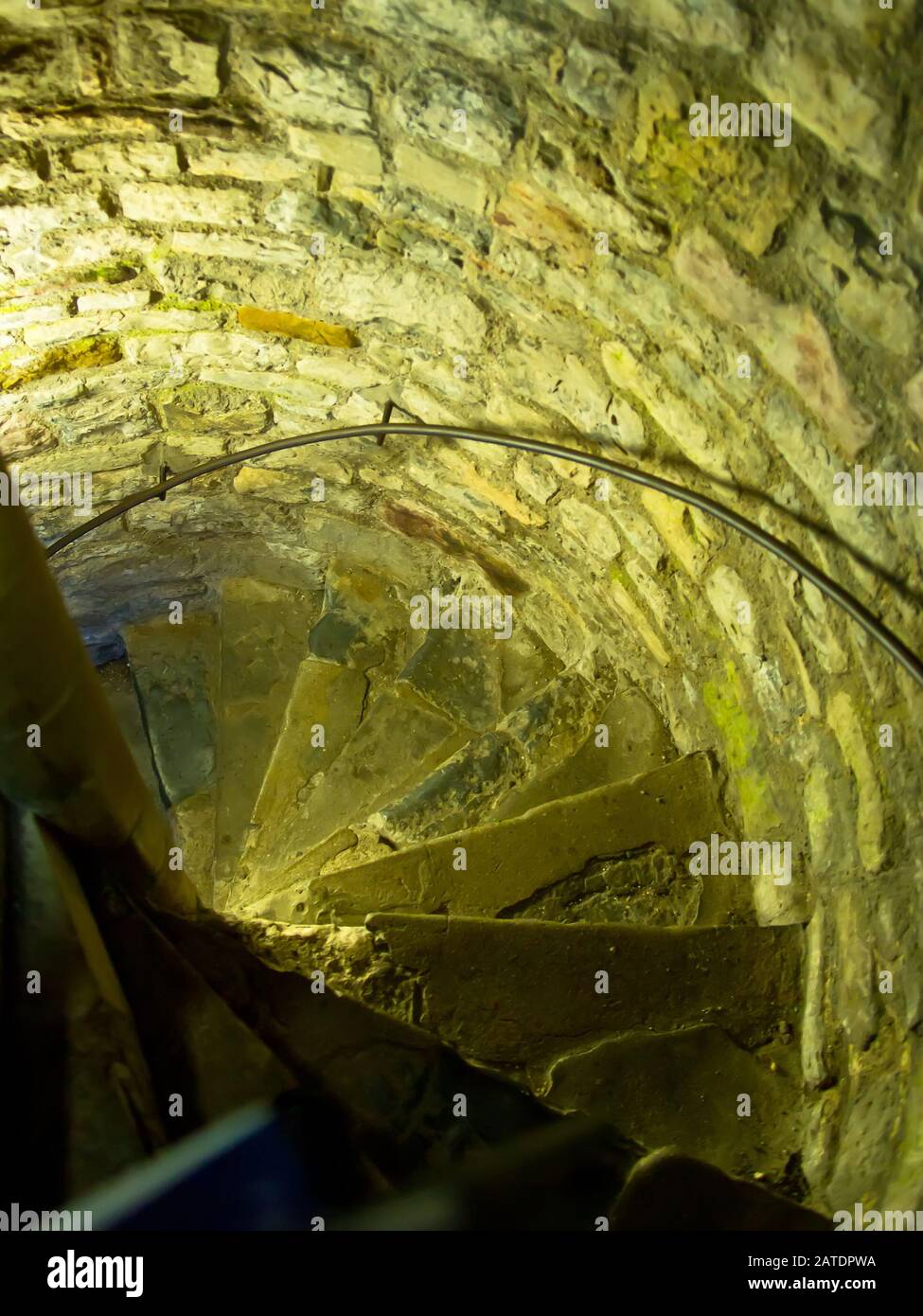 Spiral stair in the medieval castle Stock Photo - Alamy