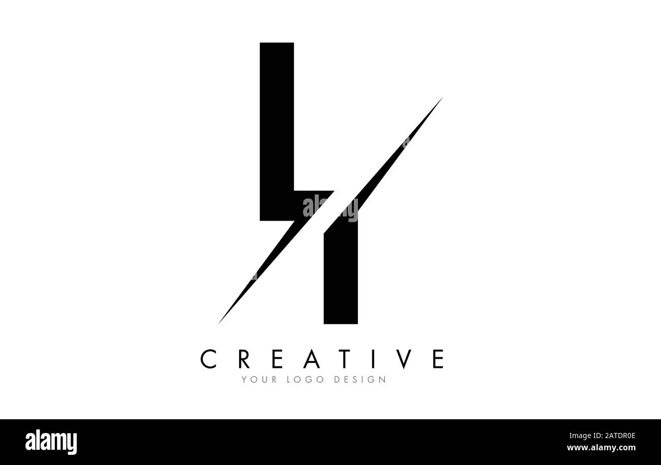 LI L I Letter Logo Design with a Creative Cut. Creative logo design ...