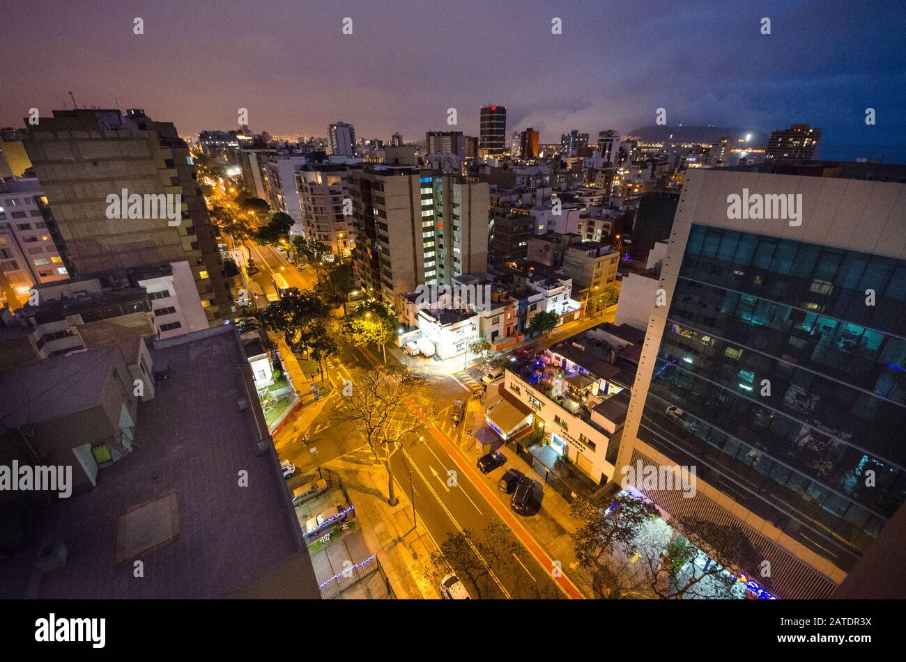 Panoramic night view of Lima, Peru Stock Photo - Alamy